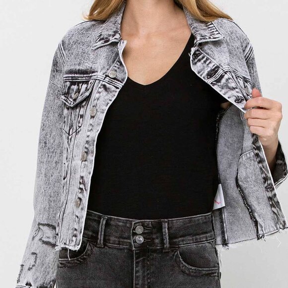 Vervet | Jackets & Coats | 1 Vervet Black Acid Washed Denim Semi ...